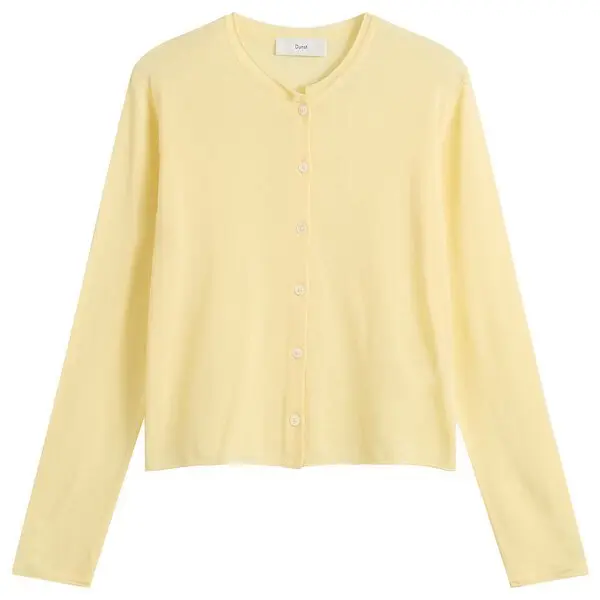 DUNST Lightly Sheer Cardigan - Soft Yellow