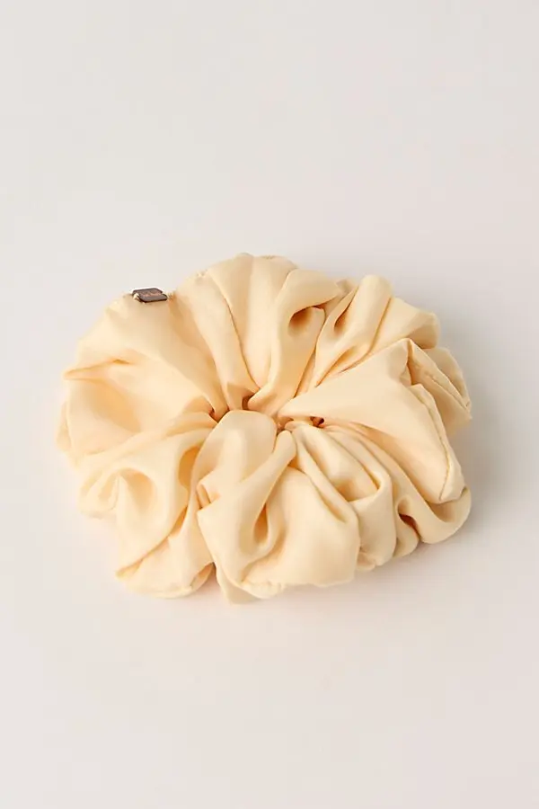 Free People Leni Silk Scrunchie - Ivory
