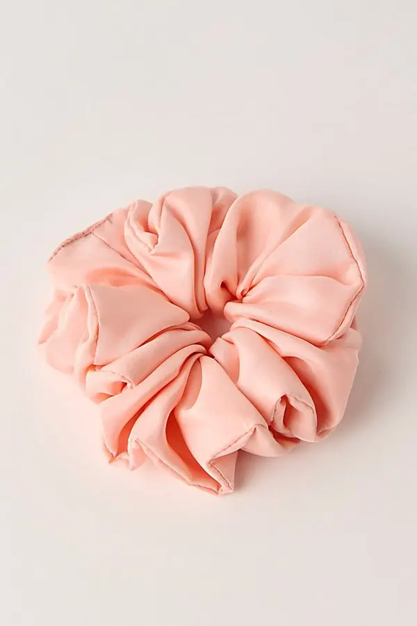 Free People Leni Silk Scrunchie - Peach