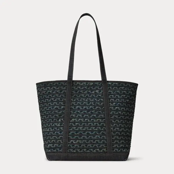 Ralph Lauren Hand-braided Tote - Navy Multi