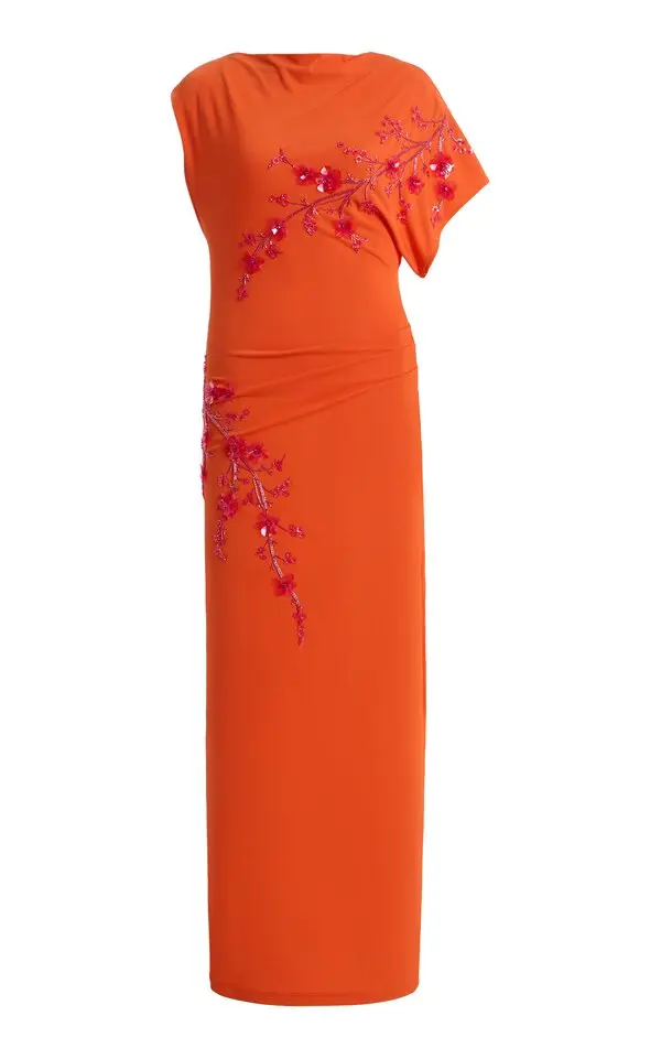DES_PHEMMES Exclusive La Isla Off-the-shoulder Maxi Dress - Orange