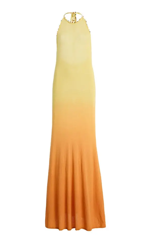 Christopher Esber La Isla Maxi Halter Dress - Orange