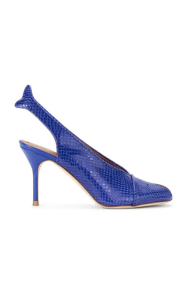 Staud Cleo Fish Leather Heels - Blue