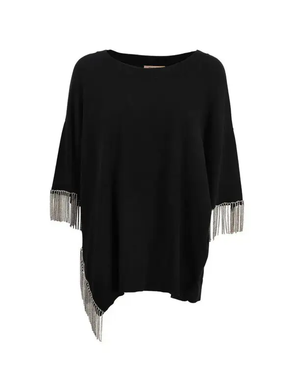 TWINSET Fringe Trim Jumper - Black