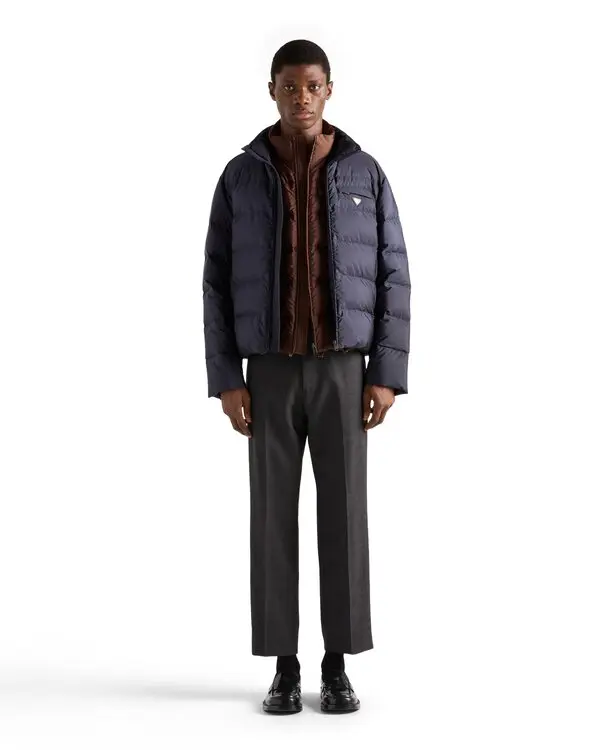 Prada Medium-weight Re-nylon Down Jacket - Blue