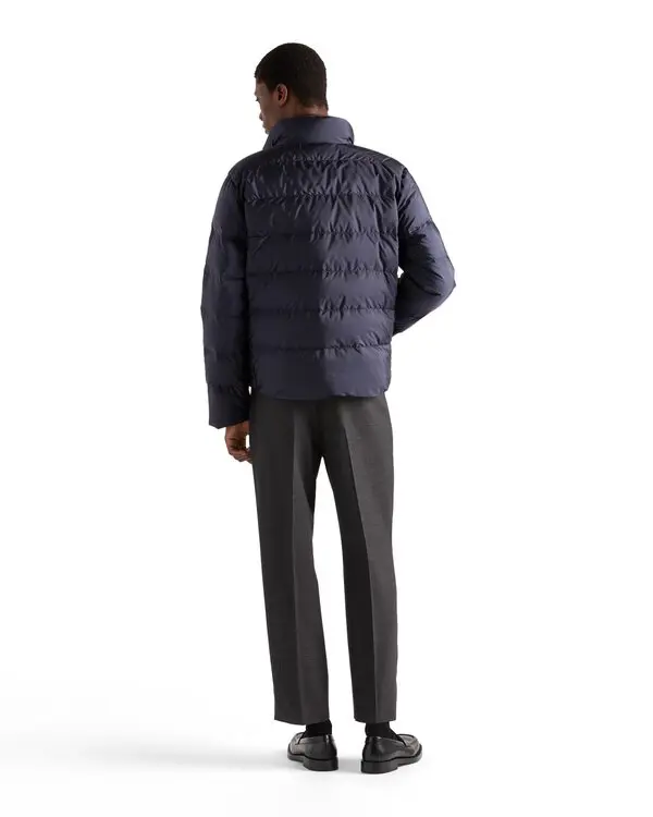 Prada Medium-weight Re-nylon Down Jacket - Blue