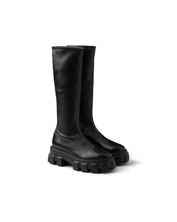 Prada Monolith Stretch Nappa Leather Boots