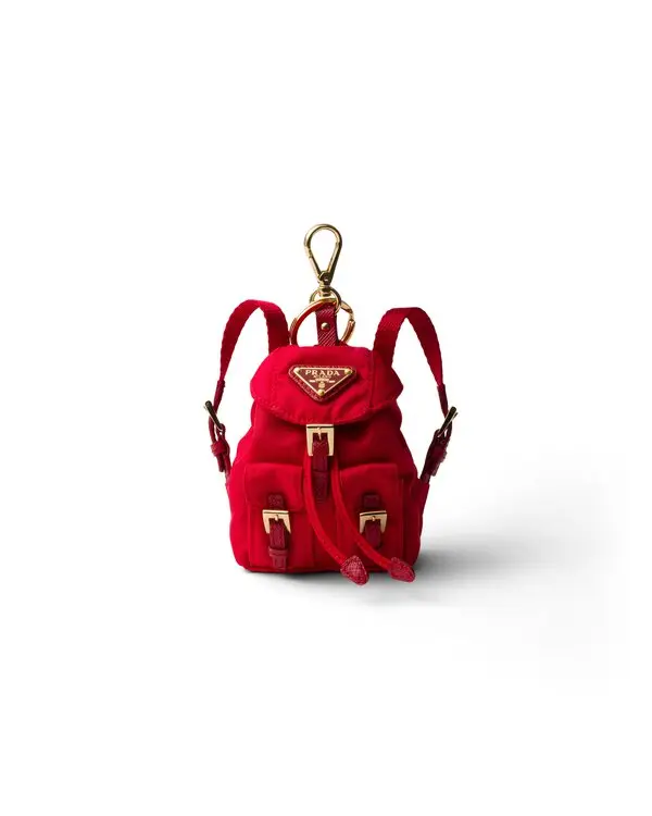 Prada Mini Icon Re-nylon Keychain Charm - Red
