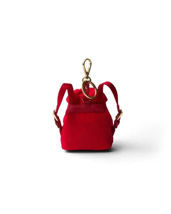 Prada Mini Icon Re-nylon Keychain Charm - Red