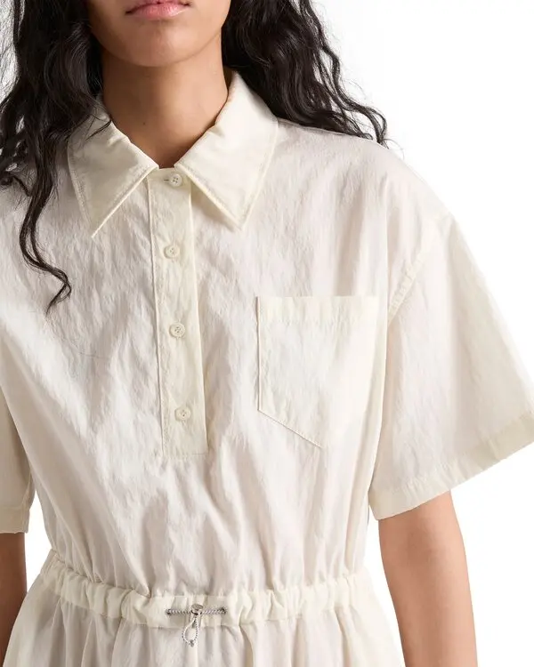 Prada Short-sleeved Technical Pongé Fit And Flare Dress