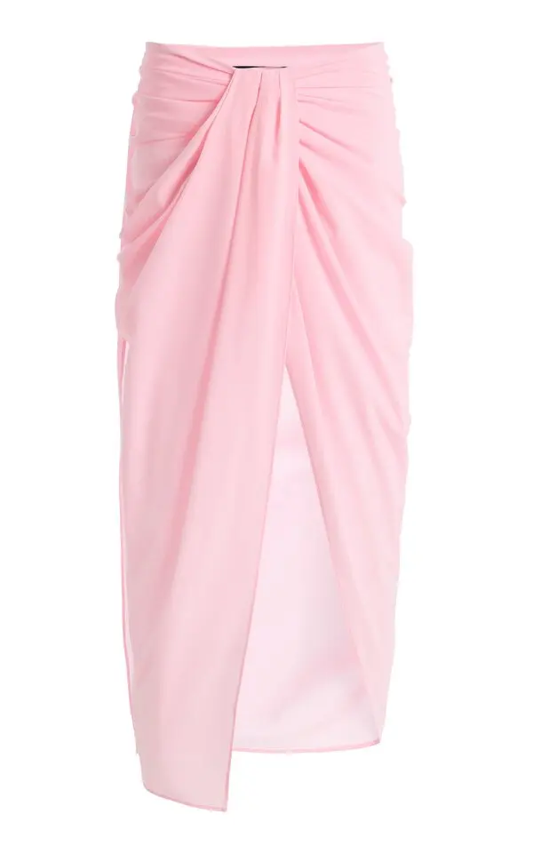 Jacquemus Cotton Midi Draped Skirt - Pink