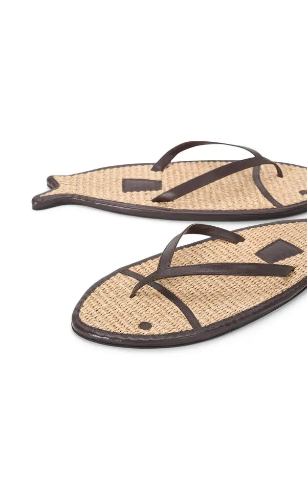 Staud Fish Flop Leather Flip Flops