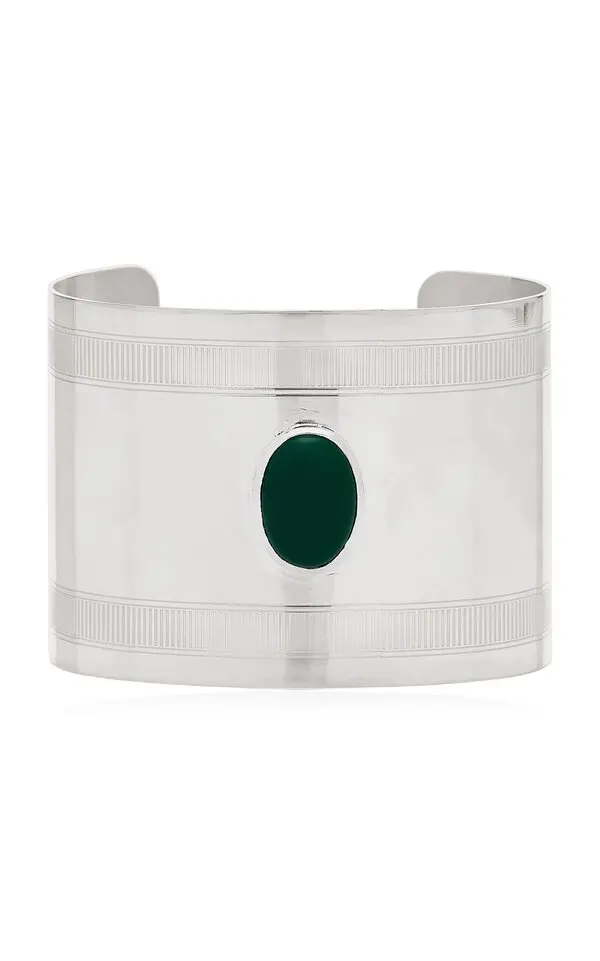 Le Sundial Exclusive La Isla Agate Silver-plated Bangle - Green