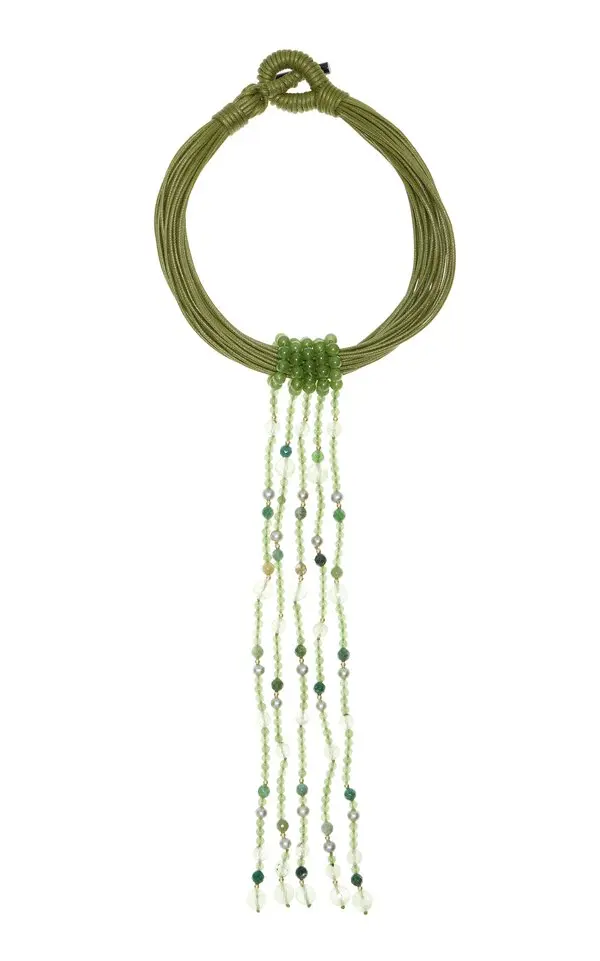 Le Sundial Exclusive La Isla Sculptural Cascade Necklace - Green