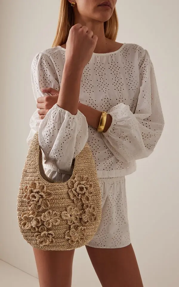 Emm Kuo Pinet Mini Raffia Tote Bag