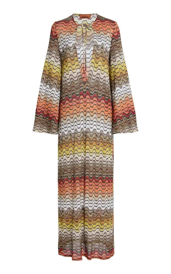 Missoni Knit Maxi Coverup Dress - Orange