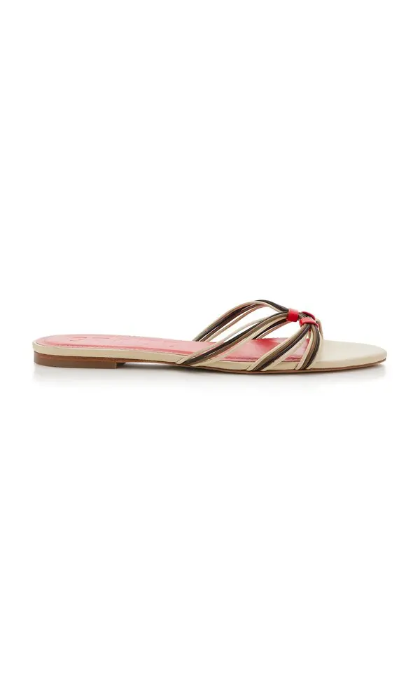 Staud Carrie Leather Sandals - Red