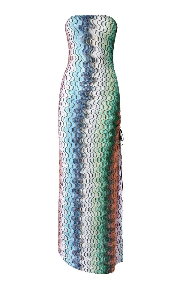 Missoni Strapless Knit Maxi Coverup Dress - Blue