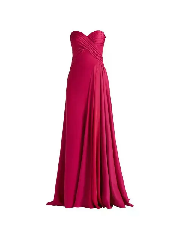 Tadashi Shoji Draped Strapless Maxi Dress - Pink