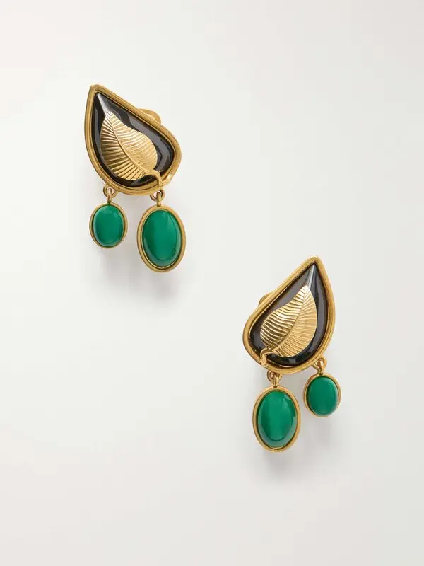 SONIA PETROFF Leaf Enamel Earrings - Multi