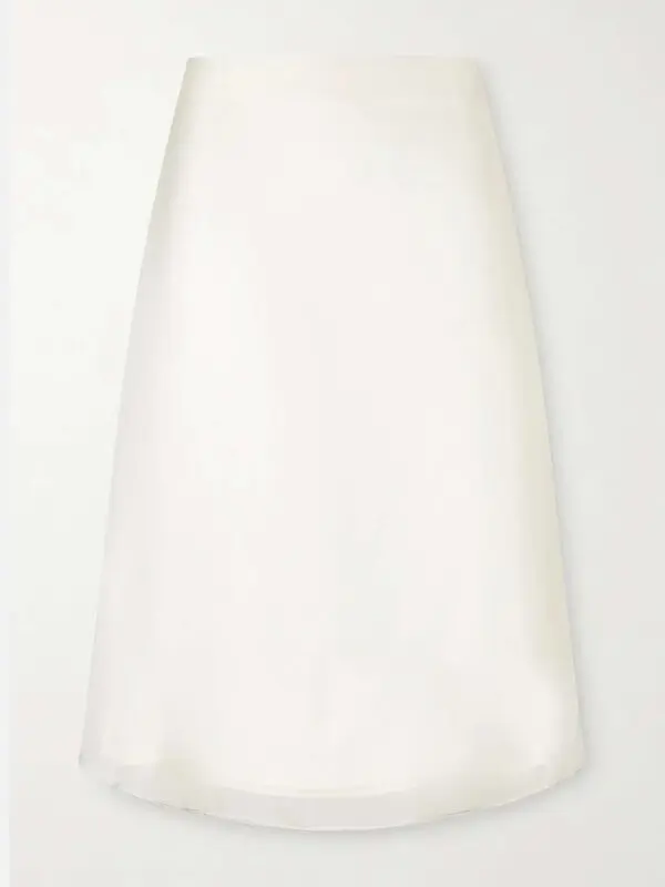 Ami Midi Silk Skirt - Cream