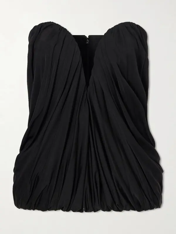 THE NEW ARRIVALS ILKYAZ OZEL Olivienne Draped Bustier Top - Black