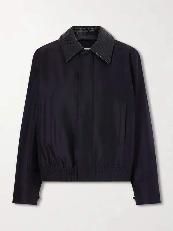Bottega Veneta Intrecciato Leather-trimmed Canvas Jacket