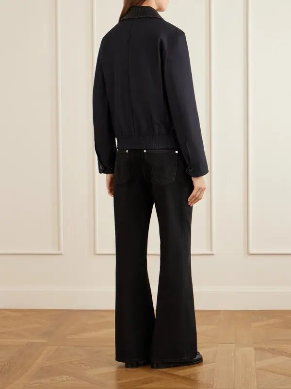 Bottega Veneta Intrecciato Leather-trimmed Canvas Jacket