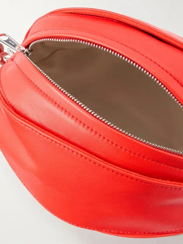 LEMAIRE Balloon Slits Beaded Leather Shoulder Bag - Red