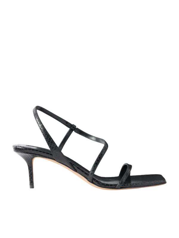 EMME PARSONS Delicat Lizard-effect Leather Sandals - Black