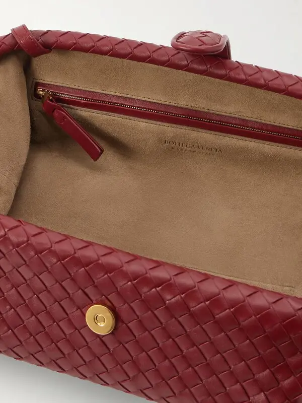 Bottega Veneta Lauren 1979 Intrecciato Leather Clutch - Red