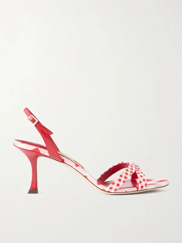 JIMMY CHOO Elsy 70 Leather-trimmed Slingback Sandals