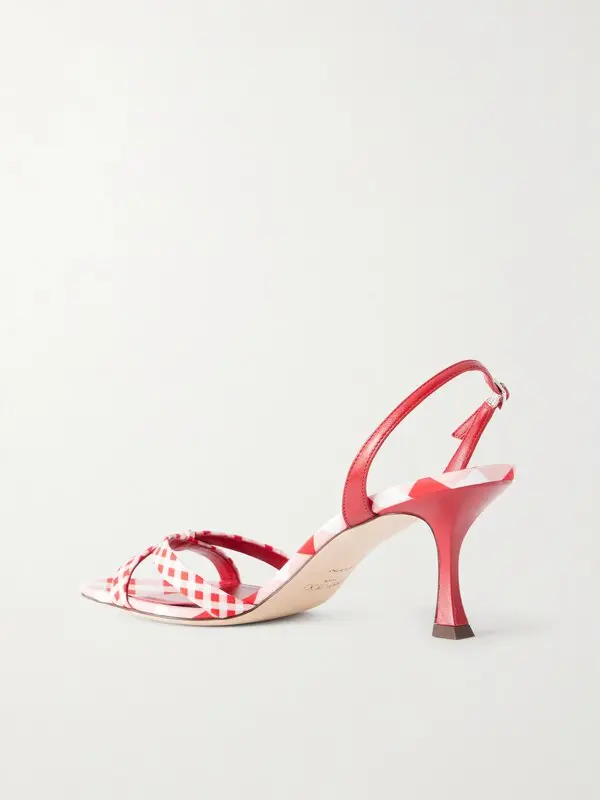 JIMMY CHOO Elsy 70 Leather-trimmed Slingback Sandals
