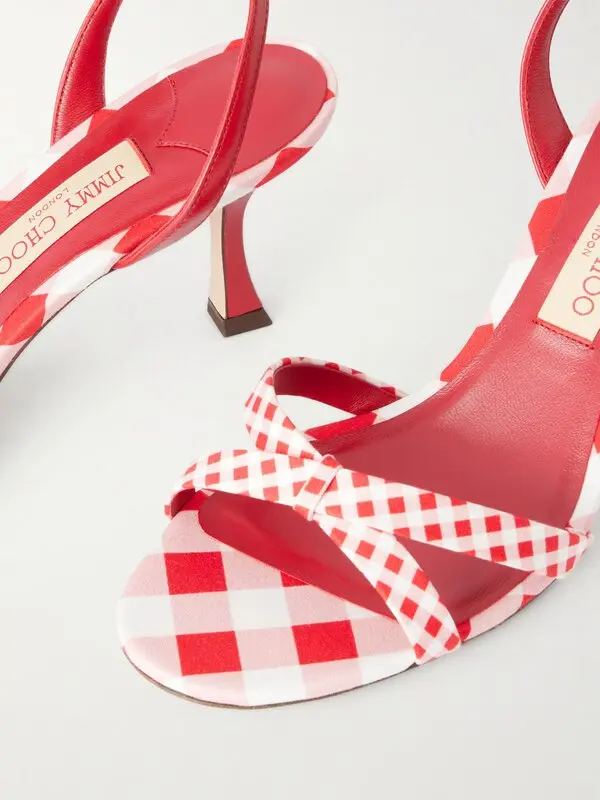 JIMMY CHOO Elsy 70 Leather-trimmed Slingback Sandals