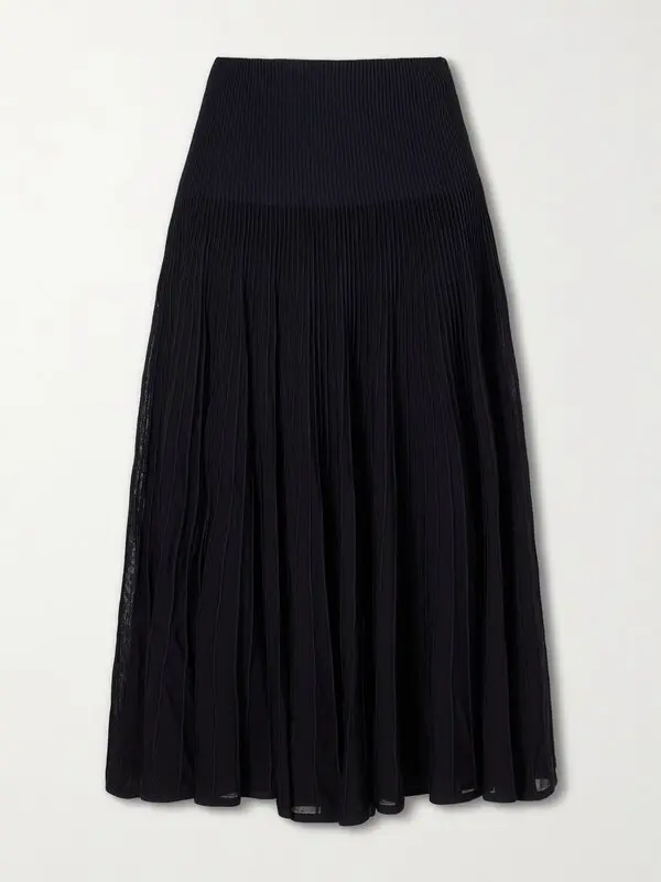 Ralph Lauren Celia Ribbed-knit Midi Skirt