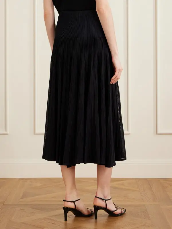 Ralph Lauren Celia Ribbed-knit Midi Skirt