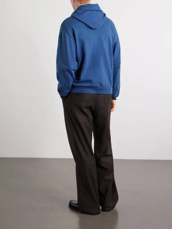 A.PRESSE Distressed Cotton-jersey Zip-up Hoodie