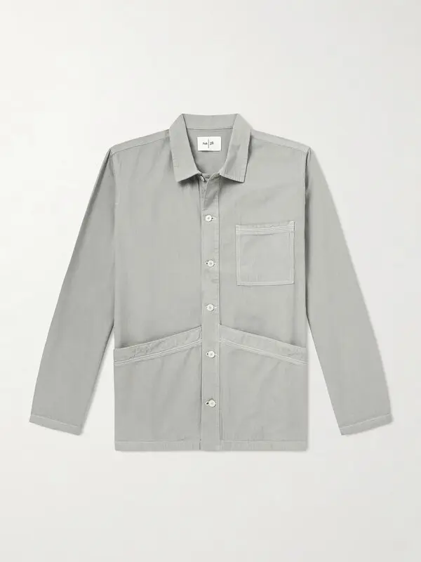 Folk Meyer Cotton-herringbone Shirt - Green