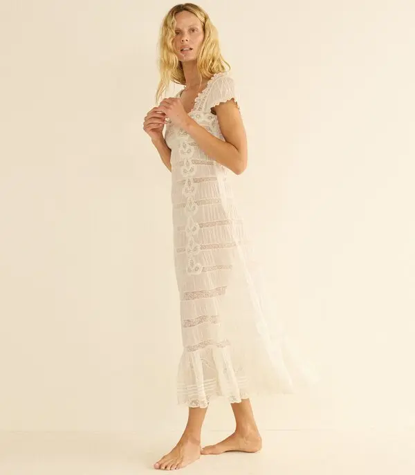 DÔEN Adelaide Lace Dress - Salt