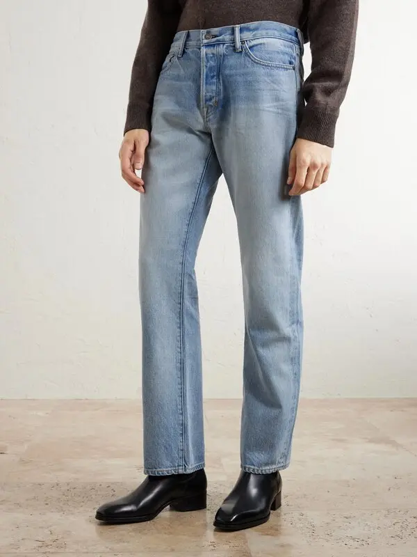 TOM FORD Straight-leg Selvedge Denim Jeans - Blue