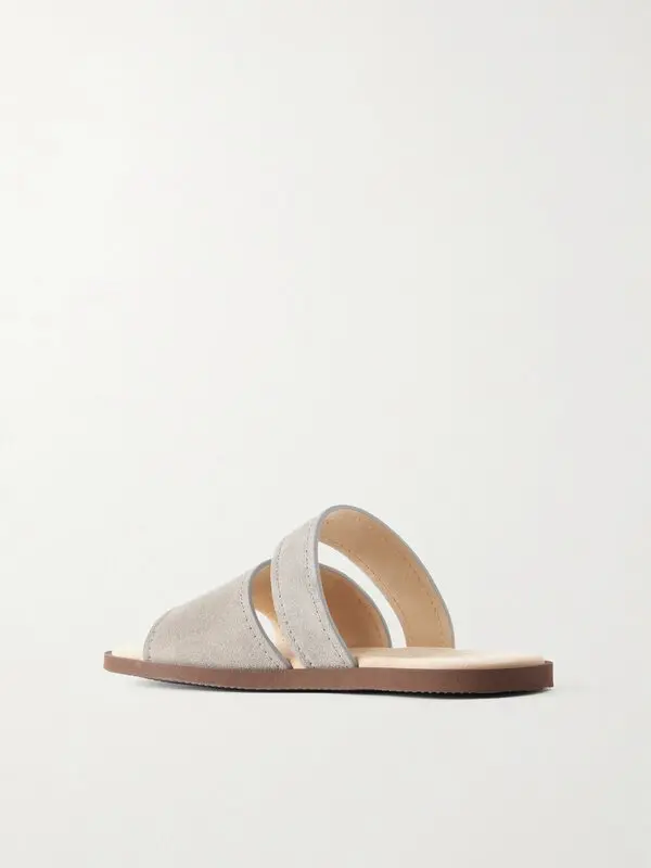 Brunello Cucinelli Suede Slides - Brown