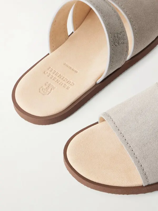 Brunello Cucinelli Suede Slides - Brown