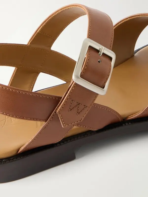 J.M. WESTON Leather Sandals - Brown