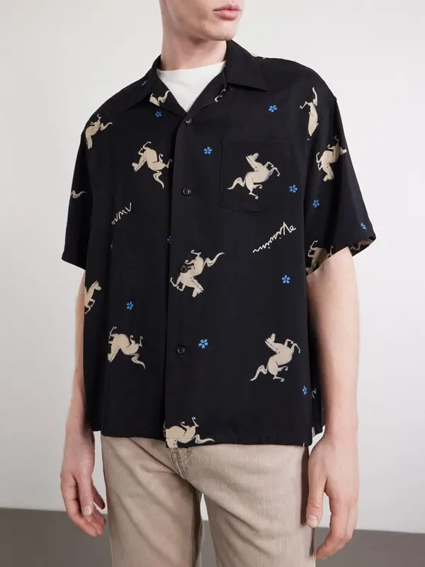 Visvim Crosby Camp-collar Printed Woven Shirt