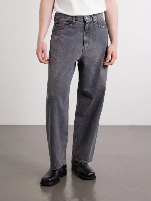 A.PRESSE Wide-leg Washed Denim Jeans - Gray