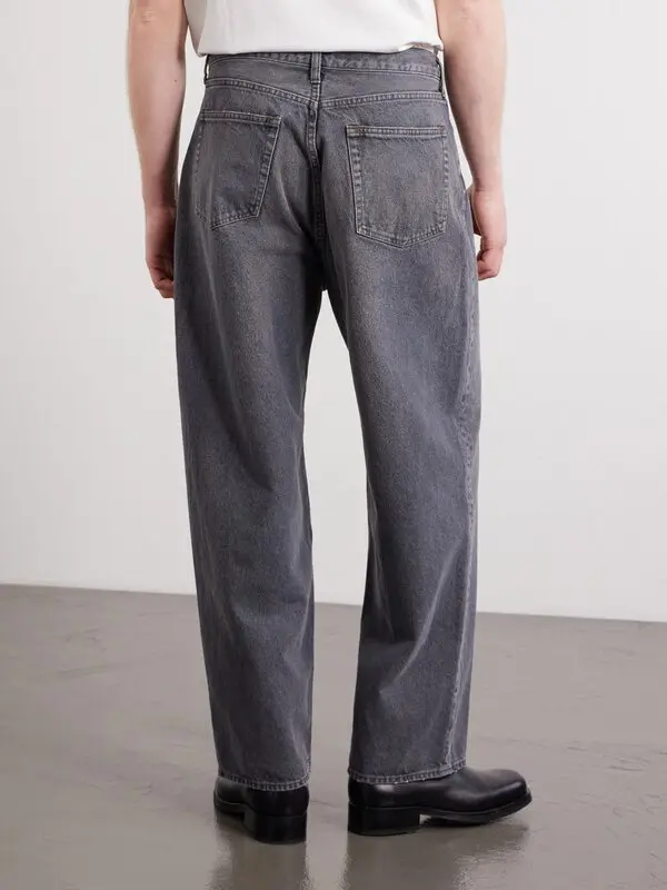 A.PRESSE Wide-leg Washed Denim Jeans - Gray