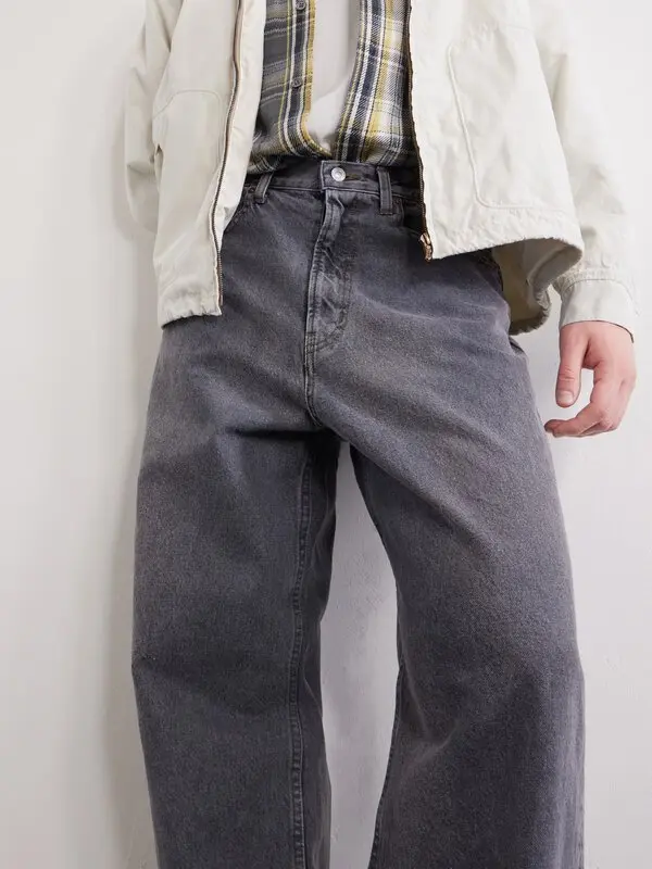 A.PRESSE Wide-leg Washed Denim Jeans - Gray