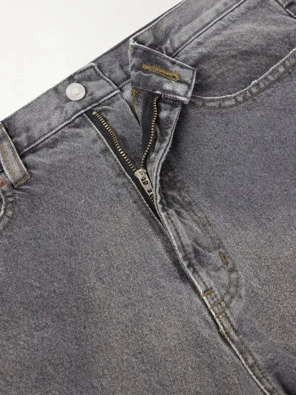 A.PRESSE Wide-leg Washed Denim Jeans - Gray