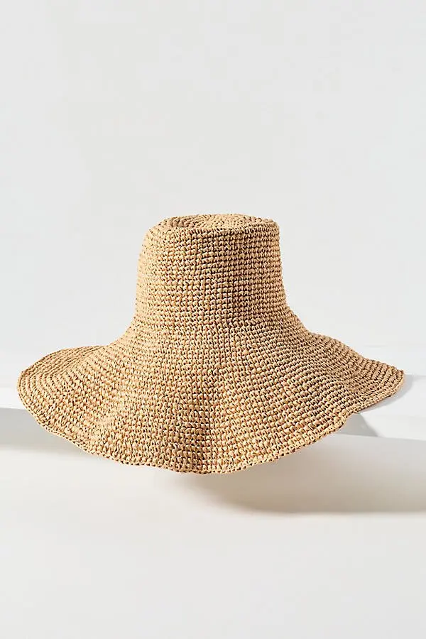BRUNNA.CO Ulu Raffia Floppy Hat - Beige
