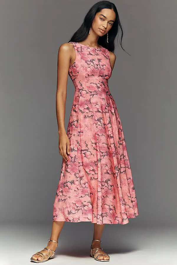 Endless Rose Sleeveless Floral Midi Dress - Pink Floral